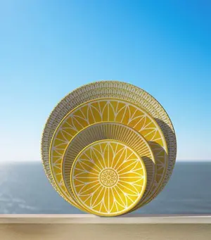 Christofle Porcelain Malmaison Riviera Charger Plate - Yellow