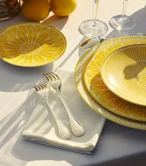 Christofle Porcelain Malmaison Riviera Charger Plate - Yellow