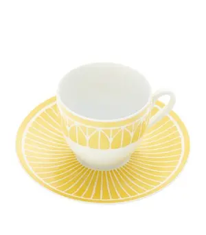 Christofle Porcelain Malmaison Riviera Espresso Cup And Saucer - Yellow