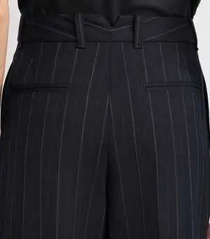 Rag & Bone Pinstripe Wide-leg Trousers - Navy