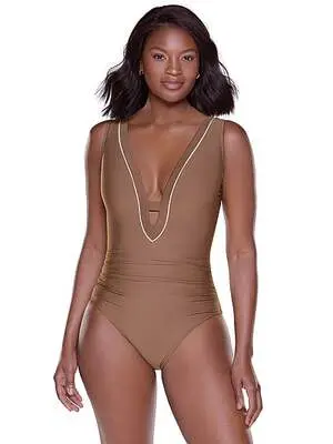 Victoria's Secret Miraclesuit Zen One-piece Swimsuit - Brown