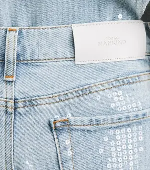 7 For All Mankind Sequinned Lotta Wide-leg Jeans - Blue
