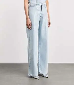 7 For All Mankind Sequinned Lotta Wide-leg Jeans - Blue