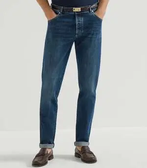 Brunello Cucinelli Stretch-cotton Slim Jeans - Blue
