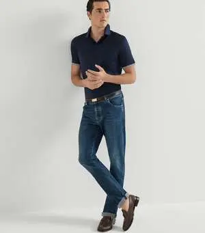 Brunello Cucinelli Stretch-cotton Slim Jeans - Blue