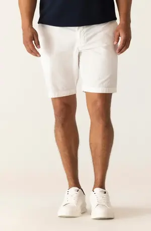 DEKE 8.5-inch Flat Front Twill Bermuda Shorts - White