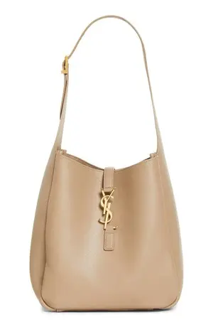 Saint Laurent Small Le 5 À 7 Leather Hobo Bag - Light Cumin