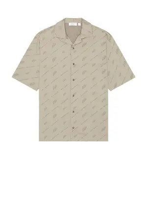 Off-White Jacquard Bowling Shirt In Neutral - Stone