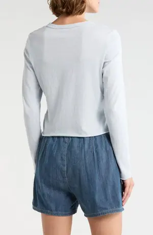 JAMES PERSE Shrunken Cotton Henley Top