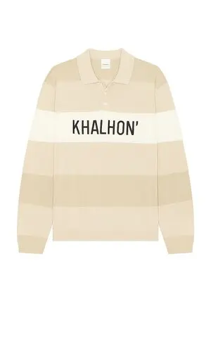 KHALHON Coastal Stripe Knit Polo Jacket