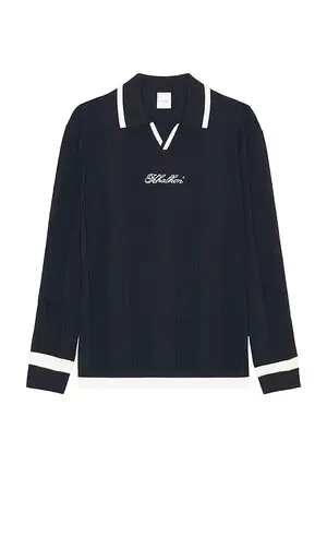 KHALHON V Tipped Varsity Knit Pullover Polo
