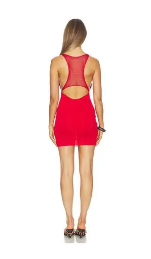 ISA BOULDER Cowl Neck Mini Dress - Red