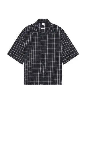 WON HUNDRED Maza Check Short Sleeve Shirt In . Also - Navy