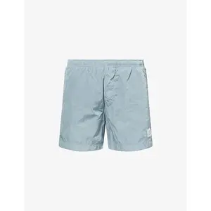 C.P. COMPANY Embroidered Swim Shorts - Silver Blue