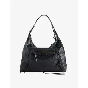 Balenciaga Le City Medium Hobo Leather Shoulder Bag - Black