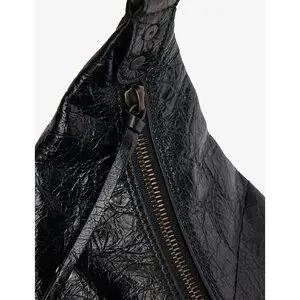 Balenciaga Le City Medium Hobo Leather Shoulder Bag - Black