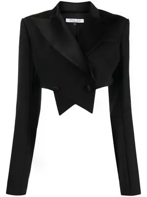 LAQUAN SMITH Double-breasted Cropped Blazer - Black