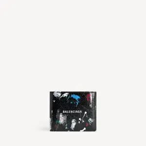 Balenciaga Cash Square Folded Wallet - Black