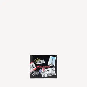 Balenciaga Cash Square Folded Wallet - Black