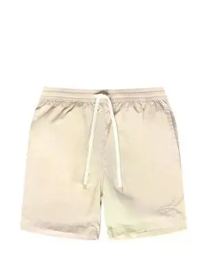Eleventy Logo-embroidered Swim Shorts - Neutrals