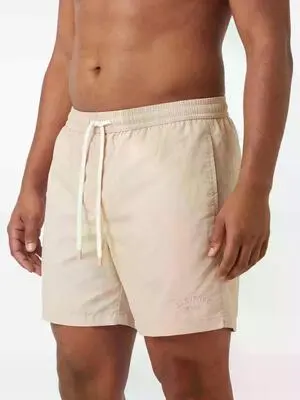 Eleventy Logo-embroidered Swim Shorts - Neutrals
