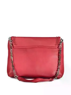 Byblos Embossed-logo Shoulder Bag With Stud Embellishments - Red