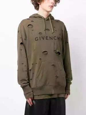Givenchy Logo-print Distressed-effect Hoodie