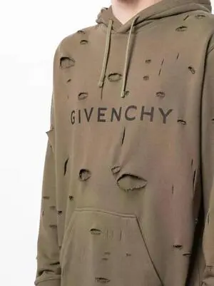 Givenchy Logo-print Distressed-effect Hoodie