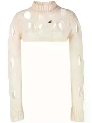 Federica Tosi Cropped Knit Top With Cut-outs