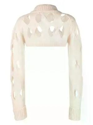 Federica Tosi Cropped Knit Top With Cut-outs