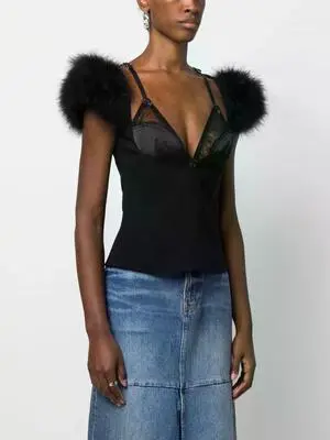 Dsquared2 Feather-trim Bustier Top