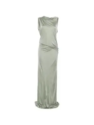Rick Owens Shailee Draped Open-back Maxi Dress