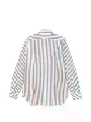 BARBA NAPOLI Striped Long-sleeve Shirt - Brown