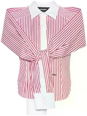 Dsquared2 Striped Shirt With Knotted Sleeves