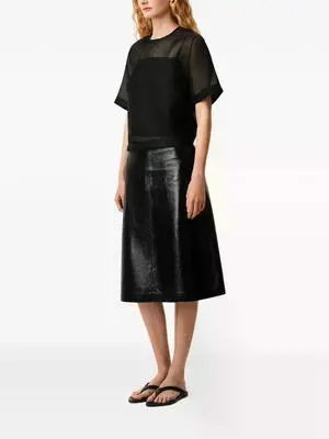 AMI Paris Silk Organza Sheer Top With Undertop