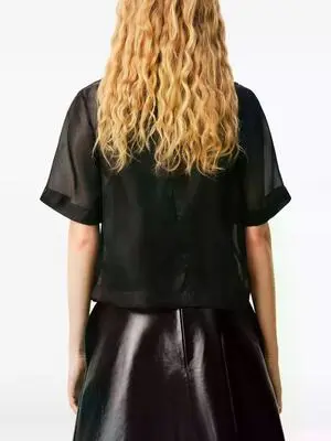 AMI Paris Silk Organza Sheer Top With Undertop