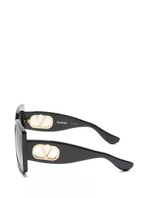 Valentino Garavani Rectangular Acetate Sunglasses - Black