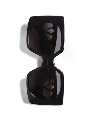 Valentino Garavani Rectangular Acetate Sunglasses - Black