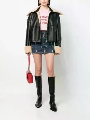 Dsquared2 Crystal-embellished Denim Mini Skirt