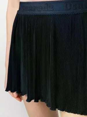Dsquared2 Plissé Skirt With Logo Waistband