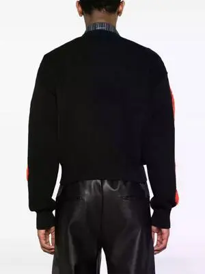 Givenchy Flame-intarsia Logo-embroidered Cardigan