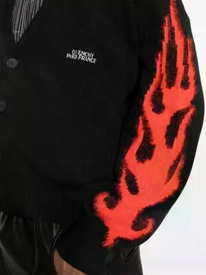 Givenchy Flame-intarsia Logo-embroidered Cardigan
