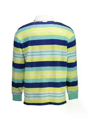 Gant Striped Cotton Polo Shirt - Blue