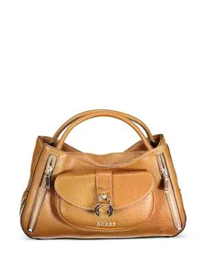 Guess Pebbled-texture Padlock-detail Tote Bag - Neutrals