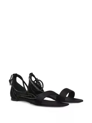 Max Mara Crystal-embellished Satin Sandals