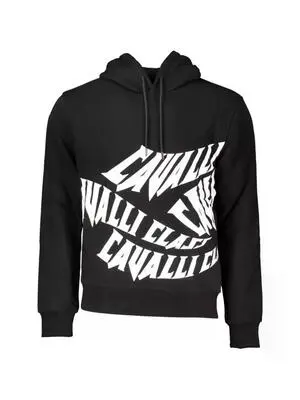Roberto Cavalli Logo-print Cotton Hoodie - Black