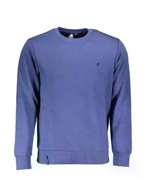 U.S. Grand Logo-embroidered Crew-neck Cotton Sweatshirt - Blue