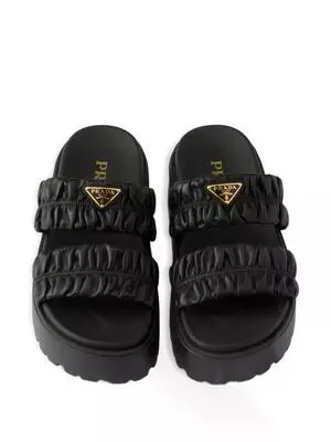 Prada Matelassé Nappa Leather Flatform Slides