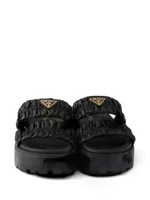 Prada Matelassé Nappa Leather Flatform Slides