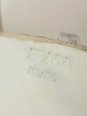 Prada Antiqued Leather Criss-cross Sandals - Neutrals